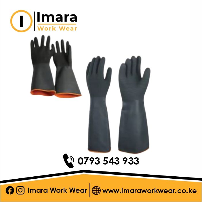 Industrial Black Orange Latex Gloves - Imara Work Wear