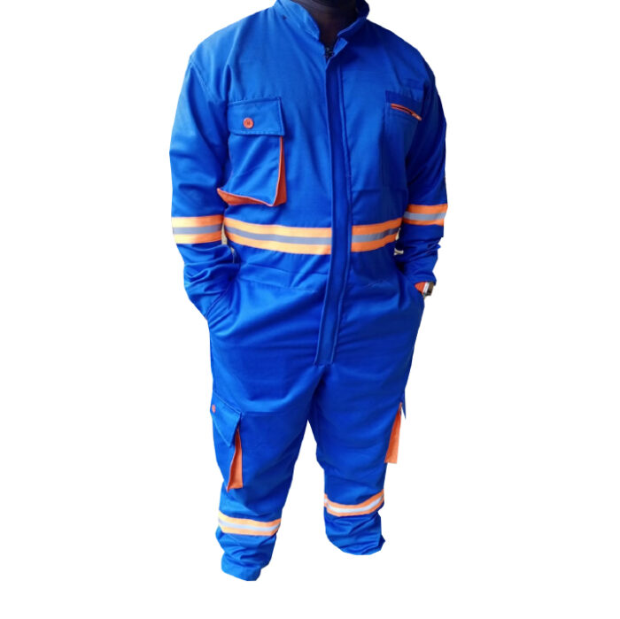 Royal Blue Reflective Cargo Pocket Overall – Imara Work Wear