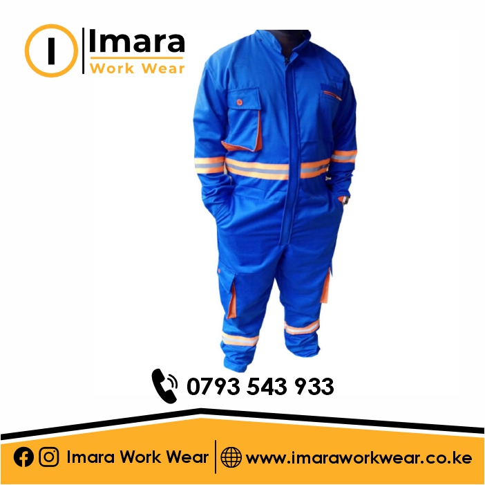 Royal Blue Reflective Cargo Pocket Overall – Imara Work Wear